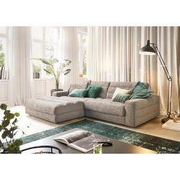 Ecksofa 3C CANDY, B:296cm H:83cm T:205cm, grau, 88% Polyester, 12% Polyacryl, Wohnzimmer, Sofas, "Stripes Mega-Sofa, bequem und komfortabel, L-Form",