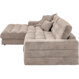 Ecksofa 3C CANDY, B:296cm H:83cm T:205cm, grau, 88% Polyester, 12% Polyacryl, Wohnzimmer, Sofas, "Stripes Mega-Sofa, bequem und komfortabel, L-Form",