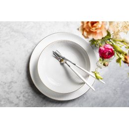 Seltmann Weiden Tafelservice "Tafelservice 12-teilig Amina Goldrand, Teller, Suppenteller", 12 Stk., wei&szlig;, Geschirr-Sets, Teller Set, Speiseeller,