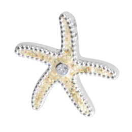 DUR Damen Kettenanh&auml;nger "DUR Anh&auml;nger Gleiter Seestern II - Strandsand", 17 x 17mm, Silber 925 (Sterlingsilber), 1,8 g, wei&szlig;, Silber 925