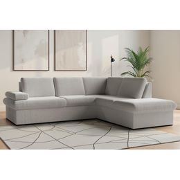 Sit & More Ecksofa SIT & MORE, B:238cm H:82cm T:202cm, beige, 100% Polyester, Wohnzimmer, Sofas, "Moreno L-Form, B: 238 cm", mit Armteilverstellung, optional