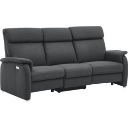 3-Sitzer Home Affaire, B:218cm H:107cm T:104cm, grau, Sofas, "Turin mit Steckdose und USB-Port auch in Easy care-Bezug", 2 x vollmotorische