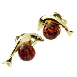 OSTSEE-SCHMUCK Damen Paar Ohrstecker "OSTSEE-SCHMUCK Ohrstecker Delphin Ohrstecker Delphin", 16 x 8mm, Gelbgold 333, gelb, Gelbgold 333, Ohrringe