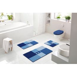Badematte LINEA DUE, H:18mm, blau, Polyacryl, Badematten, "Merkur"