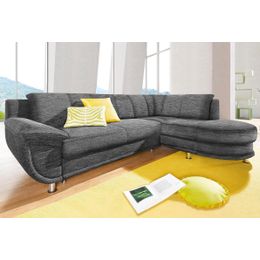 Ecksofa Trendmanufaktur, B:265cm H:85cm T:190cm, grau, Softlux-Kunstleder;Primabelle-Microfaser;NaturLeder (handschuhweiches Rindsleder in Sitz und