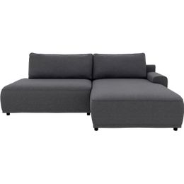 Ecksofa Trendmanufaktur, B:250cm H:82cm T:167cm, grau, 100% Polyester, Wohnzimmer, Sofas, "Fordon II, Schlafsofa mit Bettkasten, Couch in L-Form,