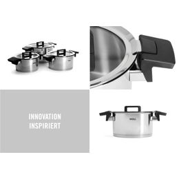 Woll Topf-Set "Concept", 5,8 l + &Oslash; 24cm + H&ouml;he 13cm, silber, T&ouml;pfe, 5 mm dicker, vollst&auml;ndig gekapselter Boden