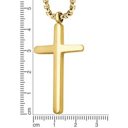Firetti Damen Kette mit Anh&auml;nger "Schmuck Geschenk Kreuz", Edelstahl, L: 55 B: 2,3mm, gold, Edelstahl, B:2,3mm, Halsketten