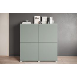 Highboard Inosign, B:120cm H:125cm T:39,5cm, gr&uuml;n, FSC-zertifizierter Holzwerkstoff, Wohnzimmer, Sideboards, "Kenia, moderne grifflose Hochkommode