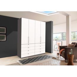 Faltt&uuml;renschrank Wiemann, B:300cm H:216cm T:58cm, wei&szlig;, Schr&auml;nke, "Loft, Kleiderschrank, Schrank, W&auml;scheschrank, mit Glasfront", inkl. gep&auml;mpften