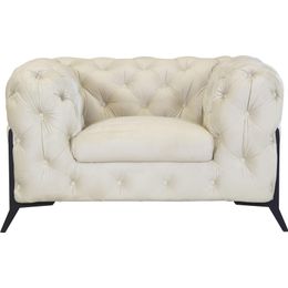 Chesterfield-Sessel Home Affaire, B:125cm H:75cm T:97cm, beige, Struktur (100% Polyester9;Samtoptik (100% Polyester), Sessel, "Amaury Sessel",
