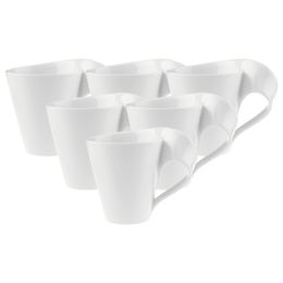 Villeroy & Boch VILLEROY & BOCH Becher "Becher mit Henkel NewWave 300 ml 6er Set weiß", weiß, Trinkgefäße