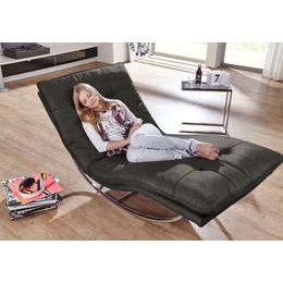 Relaxliege W.Schillig, B:95cm H:85cm T:169cm, grau, Longlife Xtra-Leder Z69: Das feinnarbige, gedeckte Softleder Z69 besticht durch seine