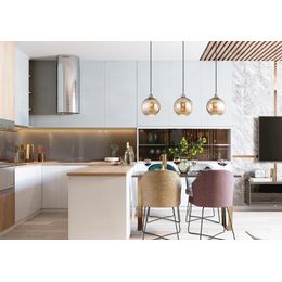 Globo LIGHTING H&auml;ngeleuchte "LOURDES", H: 129cm, 1 Stk., gold, Wohnzimmer, Leuchten, H&auml;ngelampe Esszimmer-Leuchte Esstischleuchte Wohnzimmer