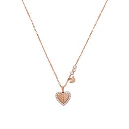 Emporio Armani Damen Kette mit Anh&auml;nger "Schmuck Geschenk Silber 925 Halsschmuck Herz", Silber 925 (Sterlingsilber), L: 42 B: 1mm, rosa, Silber 925