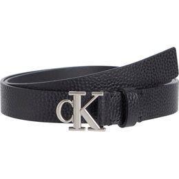 Damen Ledergürtel "MONOGRAM PLACQUE BUCKLE 25MM", schwarz, Gr. 115, Calvin Klein Jeans, unifarben, Rindsleder, Gürtel, mit Logo-Schnalle