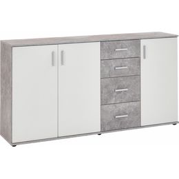 Kommode FMD, B:160cm H:83cm T:35cm, wei&szlig;, Holzwerkstoff, Schlafzimmer, Sideboards, "Albi", Breite 160 cm