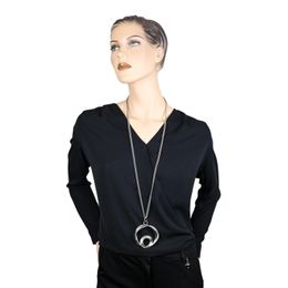 Damen Lange Kette "Flow", silber, Basic, Collezione Alessandro, Metall, Halsketten, mit rundem XL-Anh&auml;nger