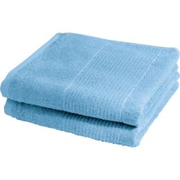 Badetuch Fleuresse, B:90cm L:200cm, blau, Frottier, Obermaterial: 100% Baumwolle, Handtücher, "2828", Duschhandtücher, Handtücher, Walkfrottee, 100%