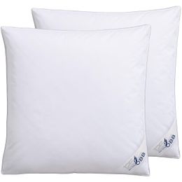 Federkopfkissen OBB, B:80cm L:80cm, wei&szlig;, Bezug: 100% Baumwolle. F&uuml;llung: 90% Federn, 10% Daunen, Kopfkissen, "Edition 125 Jahre OBB",