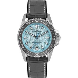 Jacques Lemans Herren Quarzuhr "Liverpool Diver", blau, Armbanduhren, Armbanduhr, Herrenuhr, Lederarmband, analog, Tag