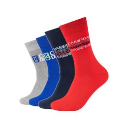 CAMP DAVID Damen Socken "casual", Gr. 39, rot, Baumwollmischung, bestickt, unifarben mit Farbeinsatz, Socken, mit Markenlogo