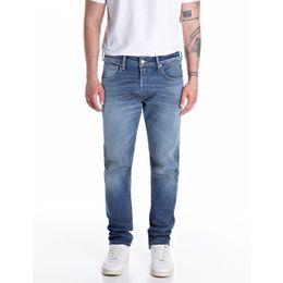 Replay Herren Straight-Jeans "GROVER", blau, Gr. 30, Denim/Jeans, Obermaterial: 98% Baumwolle, 2% Elasthan, Jeans, in vielen verschiedenen