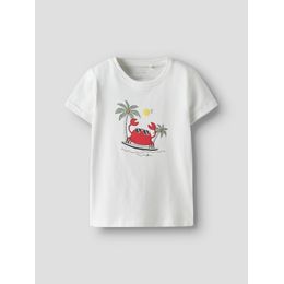 name it Jungen T-Shirt "NMMVUX SS TOP"hellweißprint:crab surf, Gr. 110, bedruckt, Jersey, Obermaterial: 95% Baumwolle, 5% Elasthan, Shirts