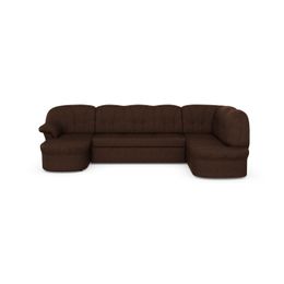 Wohnlandschaft DOMO collection, B:292cm H:82cm T:180cm, braun, 100% Polyester, Sofas, "Pegnitz, zeitlos und modern, mit attraktiver Rückensteppung,