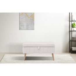 Truhenbank OTTO HOME, B:81cm H:43cm T:36cm, beige, Struktur fein (100% Polyester);Samtvelours (100% Polyester);Luxus-Microfaser weich (100%