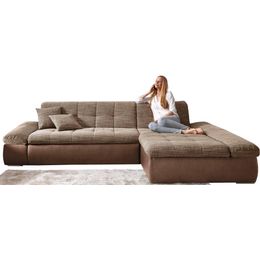 Ecksofa DOMO collection, B:300cm H:80cm T:172cm, bunt, Kunstleder SOFTLUX / Struktur (90% Polyester/ 10% Polyacryl);Microfaser PRIMABELLE (100%
