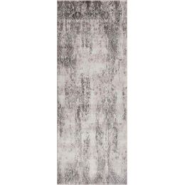 Läufer Carpet City, B:80cm H:11mm L:300cm, grau, Kunstfaser, Flur, Teppiche, "Noa 9318", Kurzflor, Modern, Weicher For, Pflegeleicht