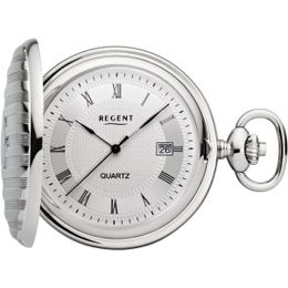 Regent Uhren REGENT Damen Taschenuhr "P733-19497740", silber, Taschenuhren, Quarzuhr, Herrenuhr, Datum, Acrylglas, Geschenkidee
