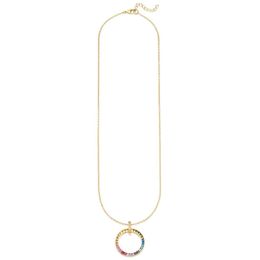 Bruno Banani Damen Kette mit Anh&auml;nger "Schmuck Geschenk Silber 925 Halsschmuck Halskette Regenbog Gold", Silber 925 (Sterlingsilber), L: 48, gold,