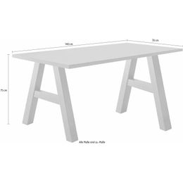 M&auml;usbacher Schreibtisch M&Auml;USBACHER, B:140cm H:75cm T:70cm, grau, B&uuml;ro, Tische, "Mio"