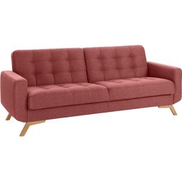 3-Sitzer, B:222cm H:87cm T:89cm, orange, exxpo - SOFA FASHION, Vintage (100% Polyester);Webvelours (100% Polyester), Sofas, "Fiord, aktuelles Design,