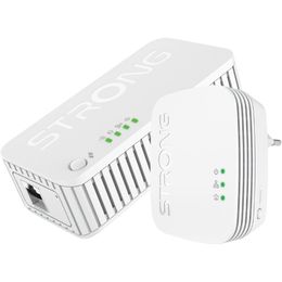 Strong Reichweitenverstärker "Powerline MINI WiFi 1000 Mbit/s Set (2 Einheiten)", B:18,4cm H:8,5cm T:19,4cm, weiß, Router
