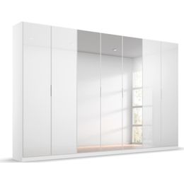 Drehtürenschrank Rauch, B:315cm H:229cm T:54cm, weiß, Holzwerkstoff, Schränke, "Kleiderschrank Schrank Garderobe KOLUNA mit Glastüren und Spiegel",