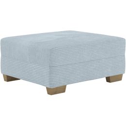 Hocker MR. COUCH, B:98cm H:44cm T:82cm, blau, Stripes (92% Polyester / 8% Nylon), Wohnzimmer, Hocker, "Hilla", Mit DuraSpring-Taschenfederkern, bis