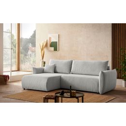 Ecksofa Home Affaire, B:257cm H:88cm T:177cm, grau, Wohnzimmer, Sofas, "MAVAS Schlafsofa mit Bettkasten, L-Form", ca.257/127cm (Liegefl&auml;che 212/145