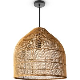 Paco Home Pendelleuchte "LINNU", Ø 44cm H: 44cm, braun, Esszimmer, Leuchten, Korblampe Rattan Pendelleuchte Wohnzimmer Boho Deckenlampe Natur