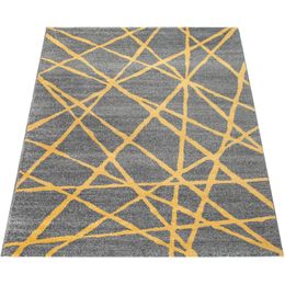 Teppich Paco Home, B:60cm H:15mm L:100cm, grau, Polypropylen (PP), Wohnzimmer, Teppiche, "Pattern 127", Kurzflor, modernes Design, ideal im