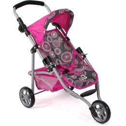 Bayer Chic 2000 CHIC2000 Kinder Puppenbuggy "Jogging-Buggy Lola", pink, Kunststoff, Metall, Stoff, B:33cm H:57cm T:70cm, Puppenwagen, mit klappbarem Verdeck
