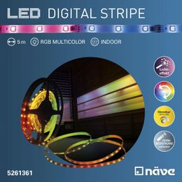Näve NÄVE LED-Streifen "Stripe", Flammen 1 Stk., Kabellänge 150m, bunt, Lichterketten, LED Stripe RGB, 5m, Infrarot-Fernbedienung, IP20, Dimmbar, 19W