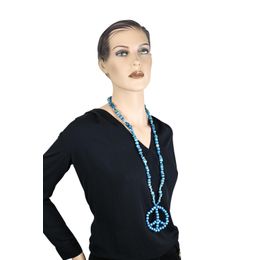 Damen Lange Kette "Peace", blau, Basic, Collezione Alessandro, Holz, Halsketten, aus Holzperlen gef&auml;delt