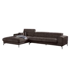 Ecksofa W.Schillig, B:343cm H:70cm T:193cm, braun, Stoff S37 (100% Polyester): Luxus-Microfaser in Lederoptik, Wohnzimmer, Sofas, "piedroo,