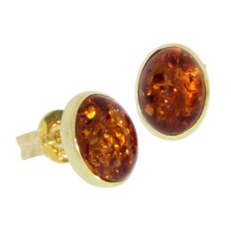 OSTSEE-SCHMUCK Damen Paar Ohrstecker "- Classic 8 x 6 mm - Gold 333/000 - Bernstein", Gelbgold 333, gold, Gelbgold 333, Ohrringe