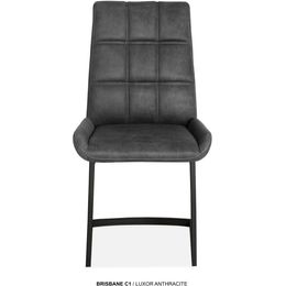 Esszimmerstuhl OMG DESIGN, B:51cm H:94,5cm T:61cm, grau, Polyester, St&uuml;hle, "Brisbane", Esszimmerstuhl, pflegeleichter Bezug