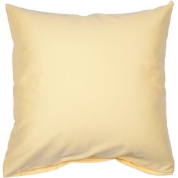 Kissenbezug Janine, B:80cm L:80cm, gelb, Mako-Satin, Mako-Satin, Kissenbez&uuml;ge, "Colors Mako Satin", mit Rei&szlig;verschluss, uni Kissenh&uuml;lle, feinf&auml;dig,