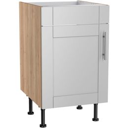 Sp&uuml;lenschrank KOCHSTATION, B:50cm H:87cm T:58,4cm, grau, K&uuml;che, Schr&auml;nke, "KS-Ahus", Breite 50 cm